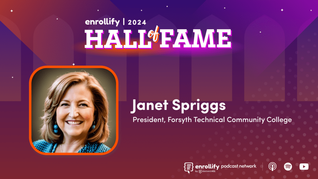 Dr. Janet Spriggs is in the 2024 Enrollify Hall of Fame! - Forsyth Tech ...